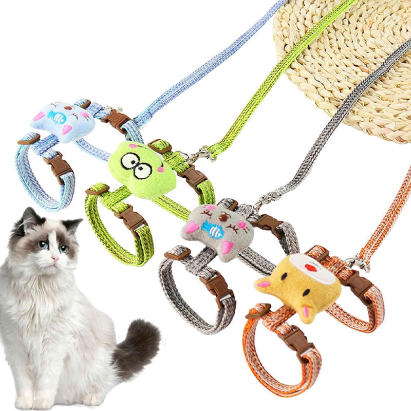 Trela Do Gato Corda De Caminhada Bonito Tração De Confortável Anti ...