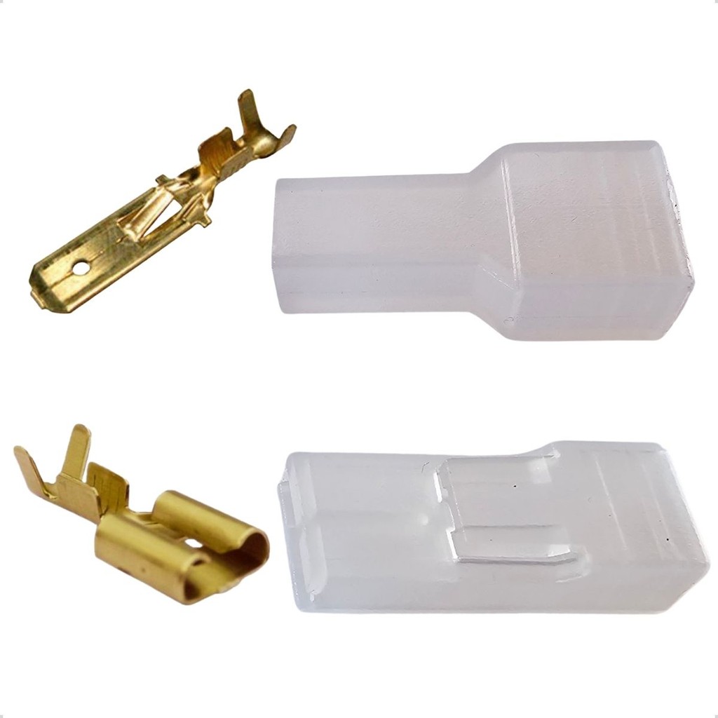 Kit 25 Capas + 25 Conectores Terminais Macho/fêmea 6,3mm | Shopee Brasil