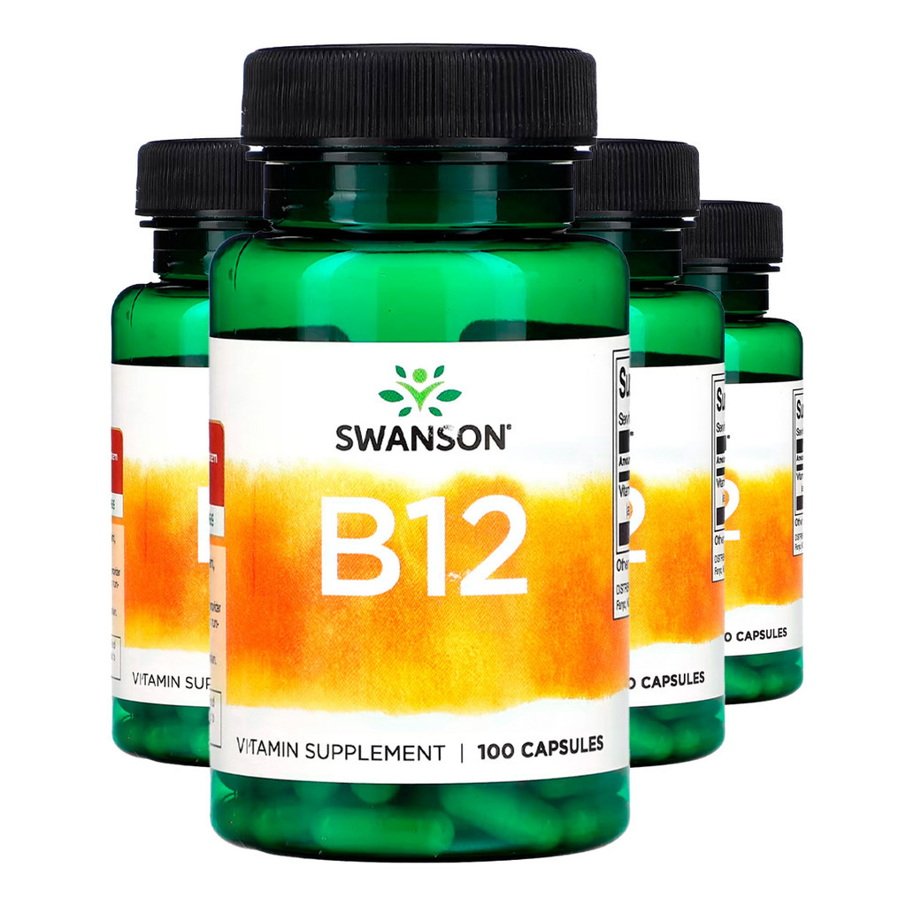 Kit 4x Vitamina B12 500mcg Swanson 100 Capsulas Importado /Made in Usa ...