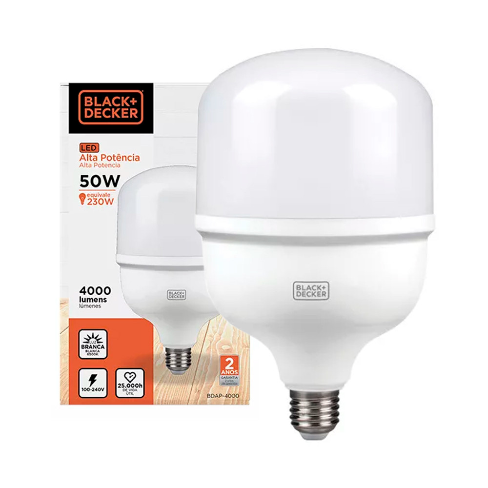 Lampada LED Alta Potencia ECO T120 50W 6500K 100-240V | Shopee Brasil