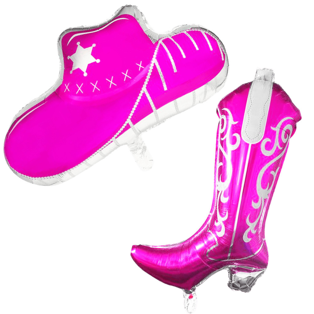 Kit Balão Metalizado Chapéu Cowboy Boiadeira + Bota Pink Country Ana ...