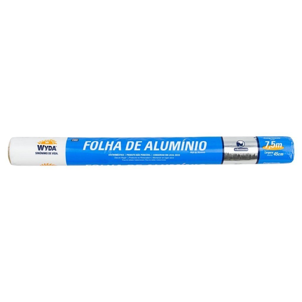 Rolo de Papel Alumínio 45cm x 7,5m Tradicional - Wyda | Shopee Brasil