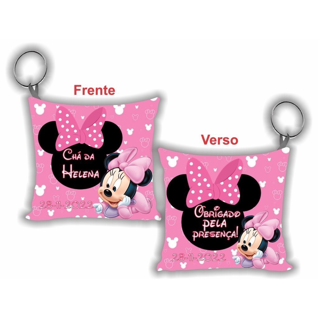 Almochaveiro Lembrancinhas Almofada Personalizadas Minnie Baby Rosa com ...