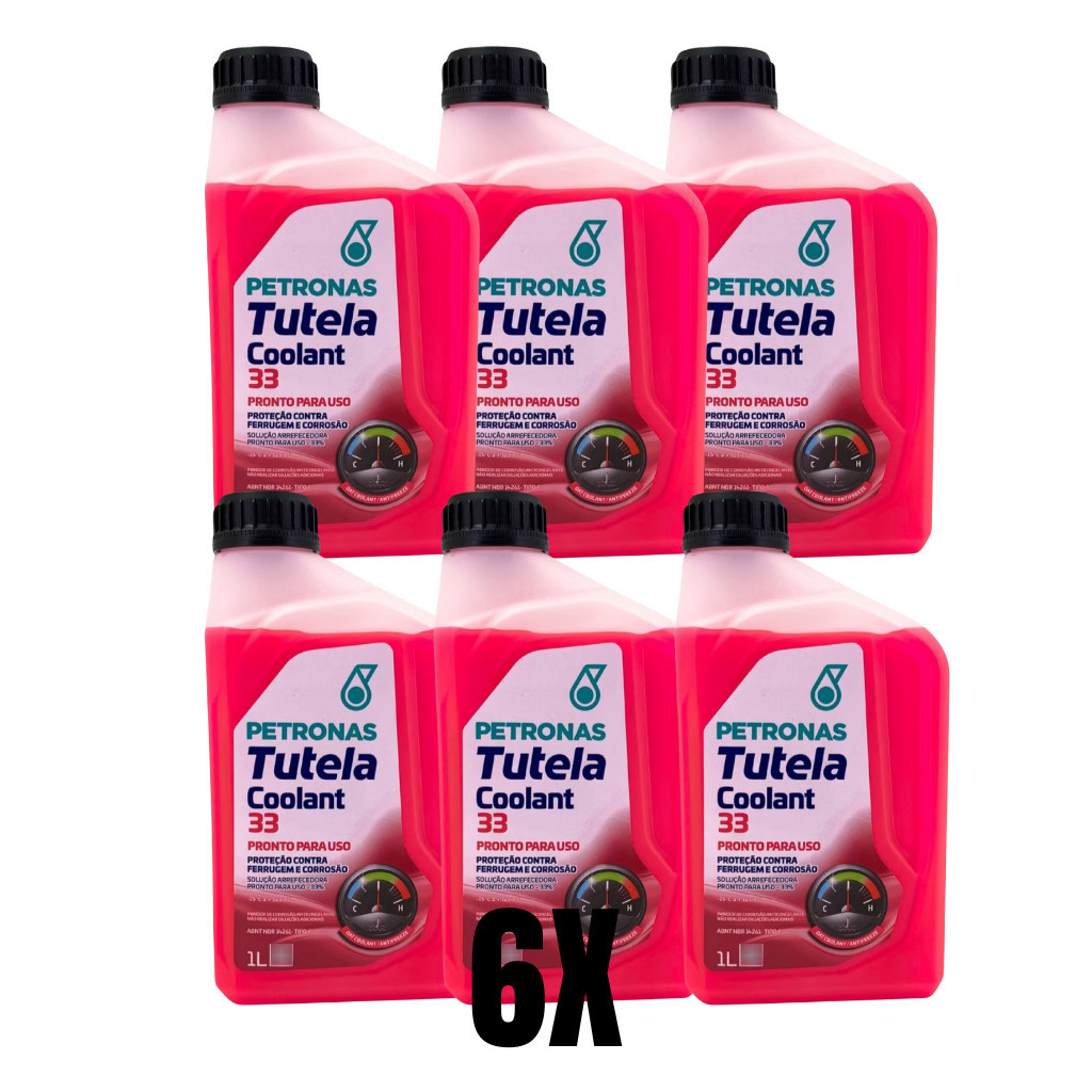 Kit 6 Petronas Tutela Coolant 33 Aditivo Para Radiador 1L | Shopee Brasil