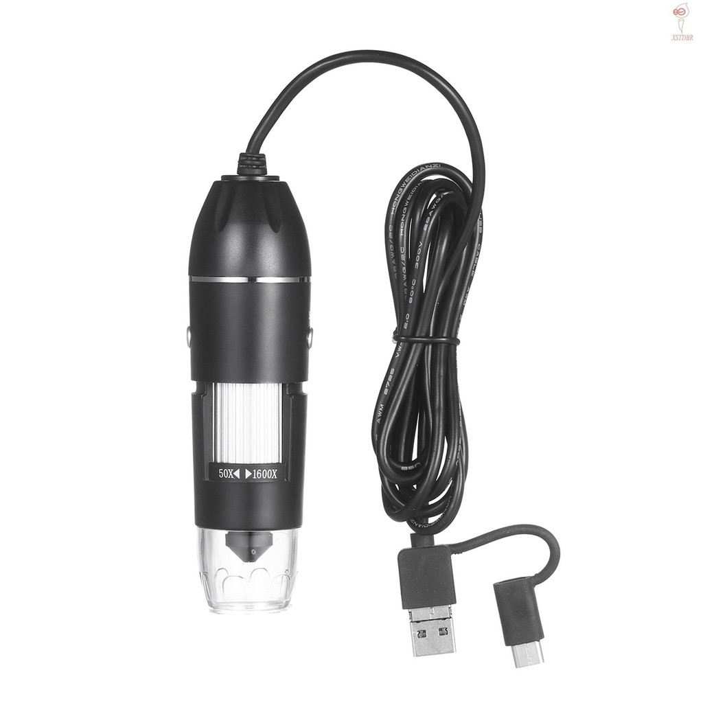 Lupa De Microscópio Com Zoom Digital USB Função OTG Luz De 8 Leds ...