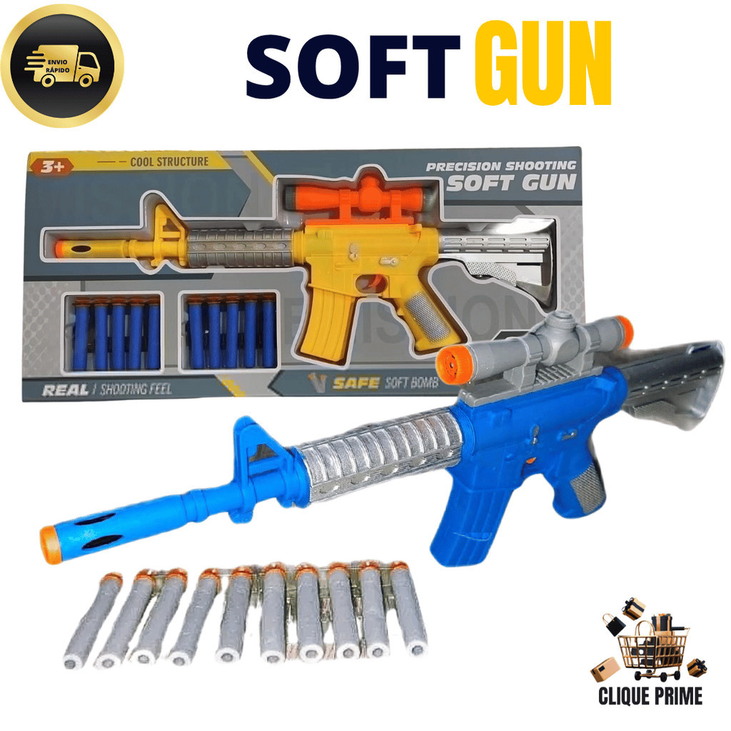 Brinquedo De Tiro M4A1 Soft Gun Para Crianças Com Balas Macias | Shopee ...