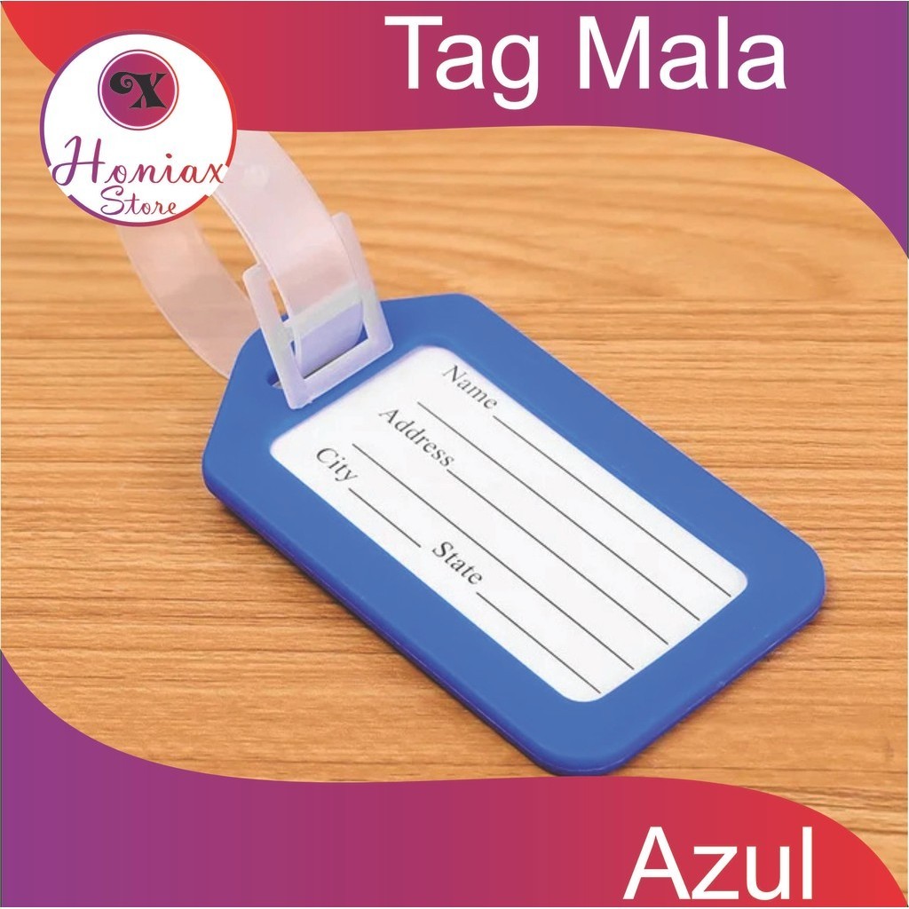 KIT 2 Etiquetas Tag de Identificação(Azul) Mala Bagagem Viagem - Travel ...