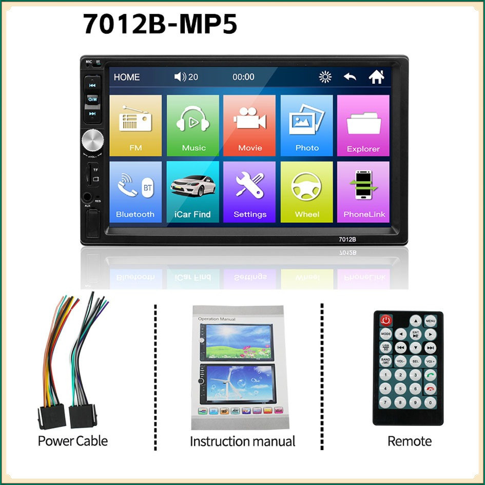 Central Multimídia MP5 Automotiva Bluetooth 1 Din 7 Polegadas USB/AUX ...