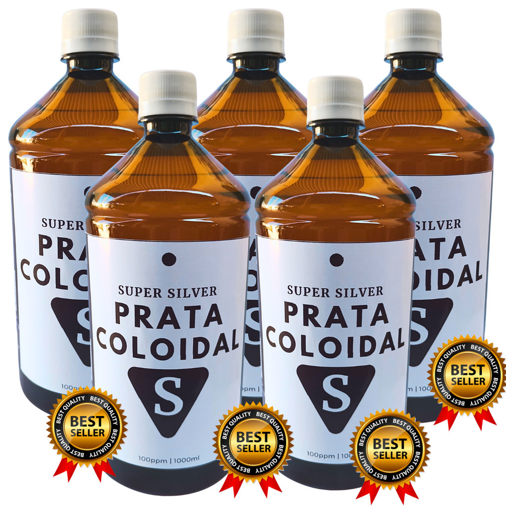 Prata Coloidal 100ppm Kit 5 Litros Água de Prata Coloidal Super ...