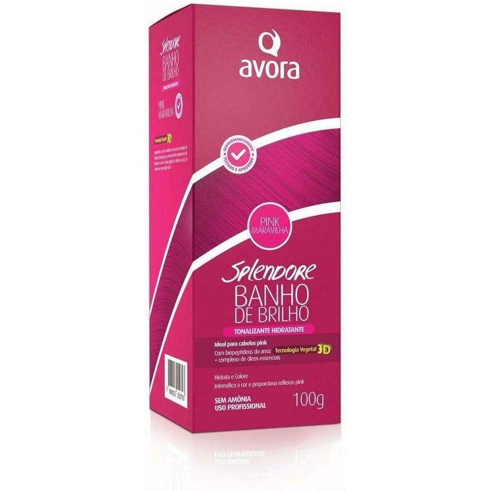 AVORA SPLENDORE BANHO DE BRILHO TONALIZANTE 3D PINK MARAVILHA 100G ...