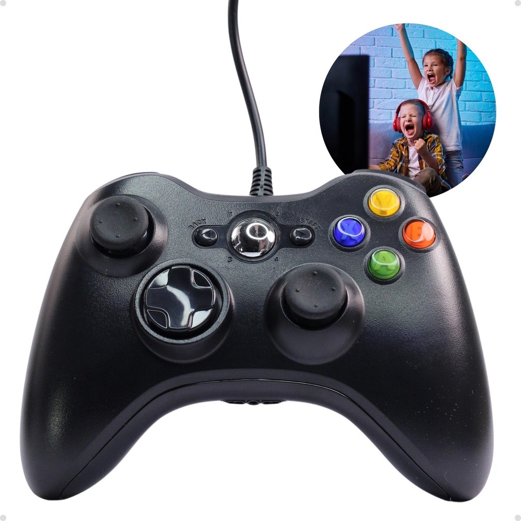 Controle Video Game Xbox 360 Pc Com Fio Joystick Manete X360 | Shopee ...