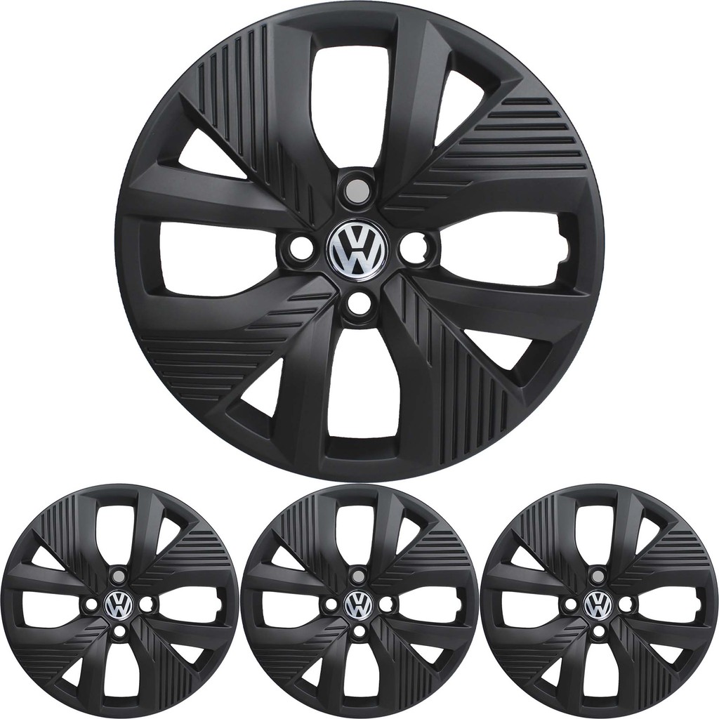 JG 4 Calota Polo Track 2023 2024 Aro 15 Black Fosco com Emblema ...