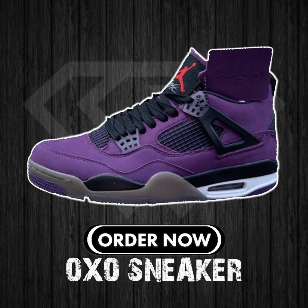 Travis Scott x Air Jordan 4 Retro Roxo Camurça AJ4 Ts Nike Sneakers ...