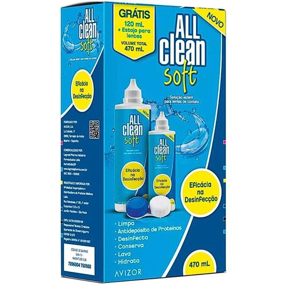 ALL CLEAN SOFT 6 EM 1 SOLUÇÃO PARA LENTES COM 470ML | Shopee Brasil