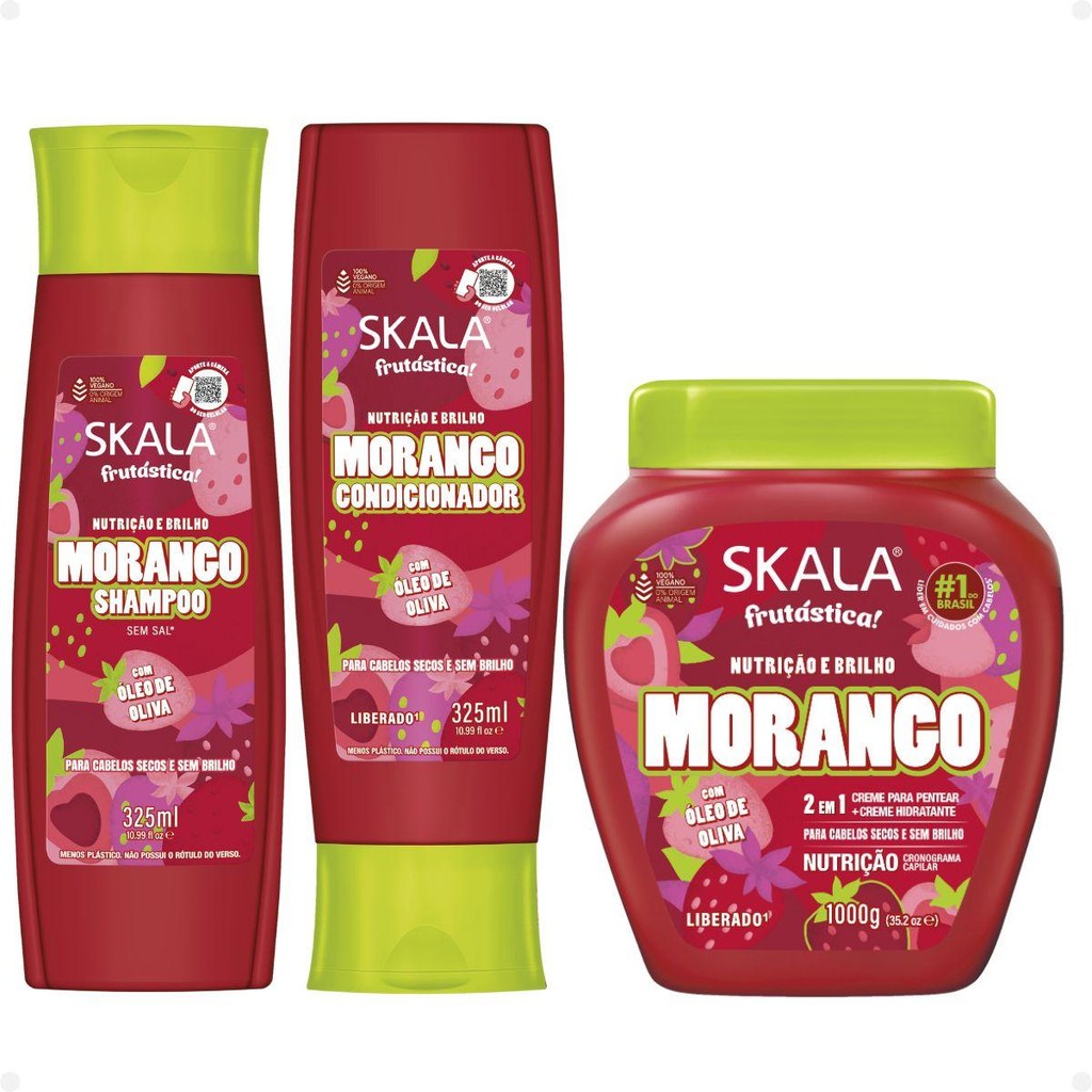Kit Skala Morango: Shampoo e Condicionador + Mascara de Tratamento ...