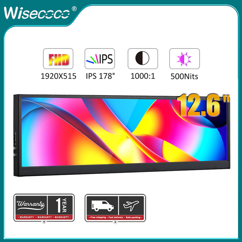 Monitor De Monitoramento Hdmi Usb Ips De Barra Esticada De 126 Polegadas Para Pc Aida64 