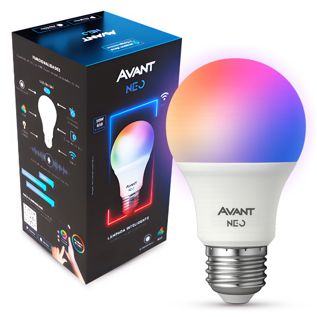Kit de Lampadas Led Smart Inteligente Wi Fi Alexa google 10w RGB E27 110v/220v Neo Avant ...