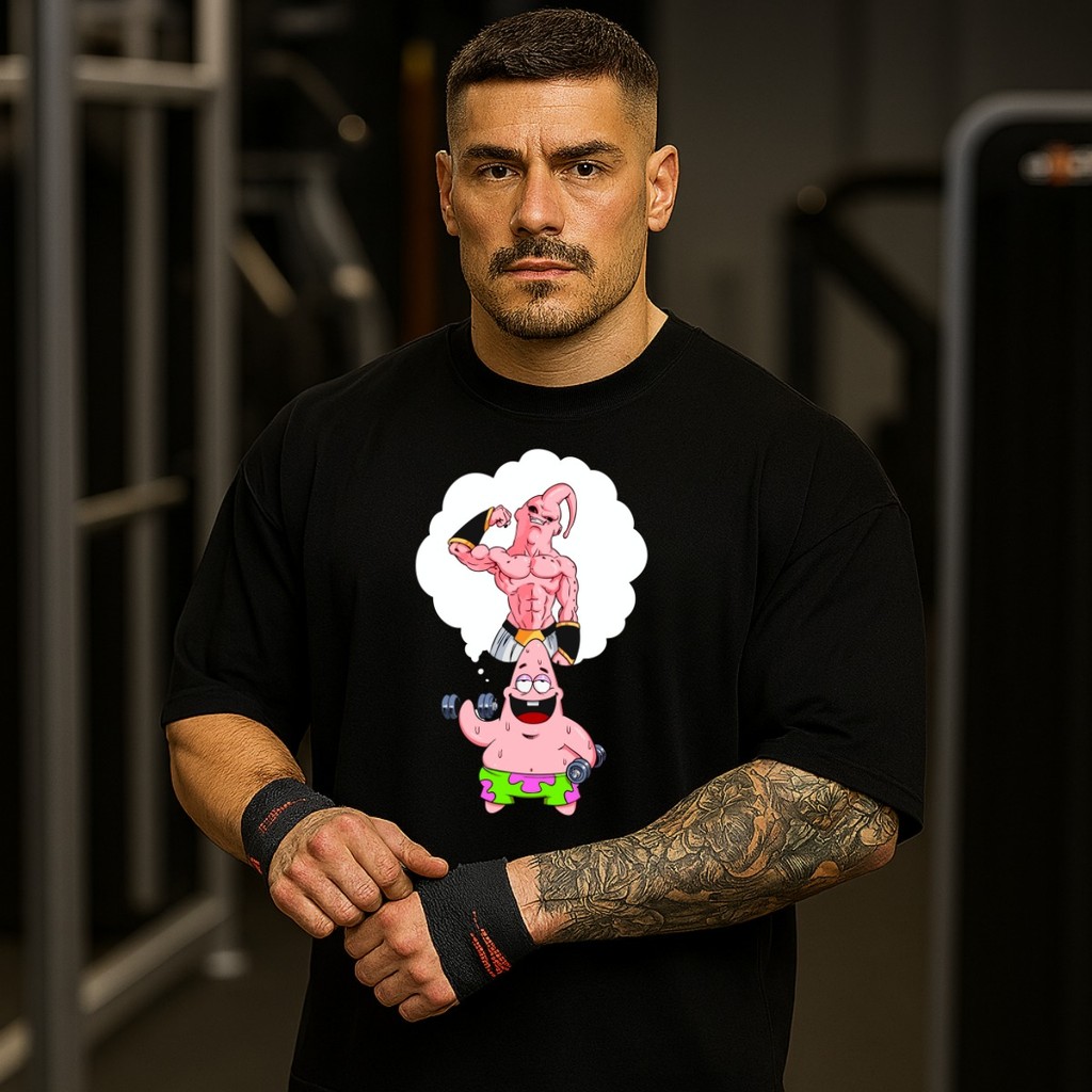 Camiseta Oversized Masculina Patrick Bodybuilder | Shopee Brasil