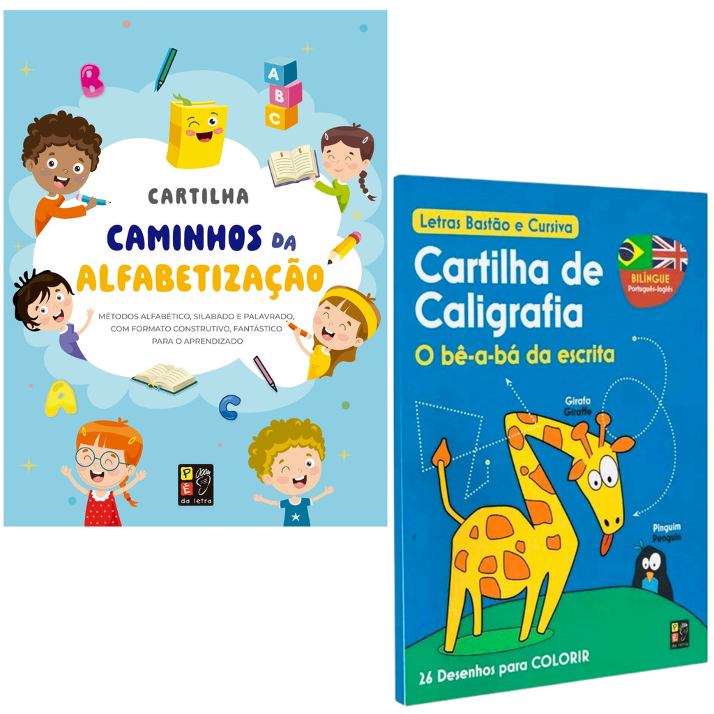 Kit 2 Livros | Cartilha Caminhos da Alfabetização + Caligrafia Bilingue ...