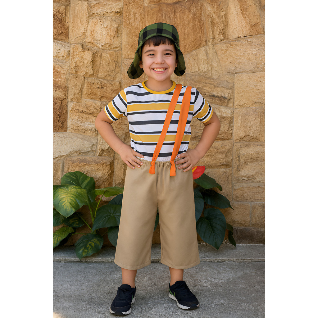 Fantasia Infantil Turma Do Chaves Com Chapéu Tema De Festa | Shopee Brasil