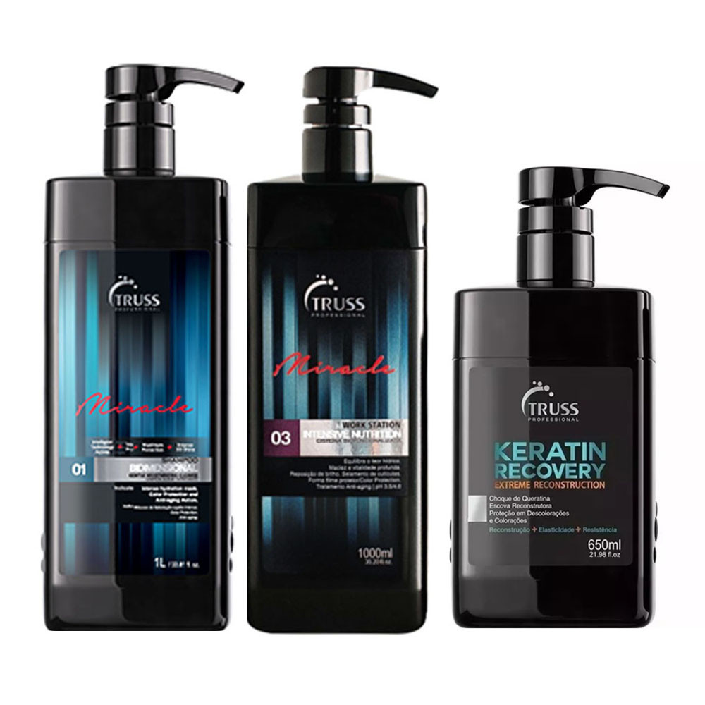 Truss Miracle Bidimensional + Intensive Nutrition + Keratin Recovery ...