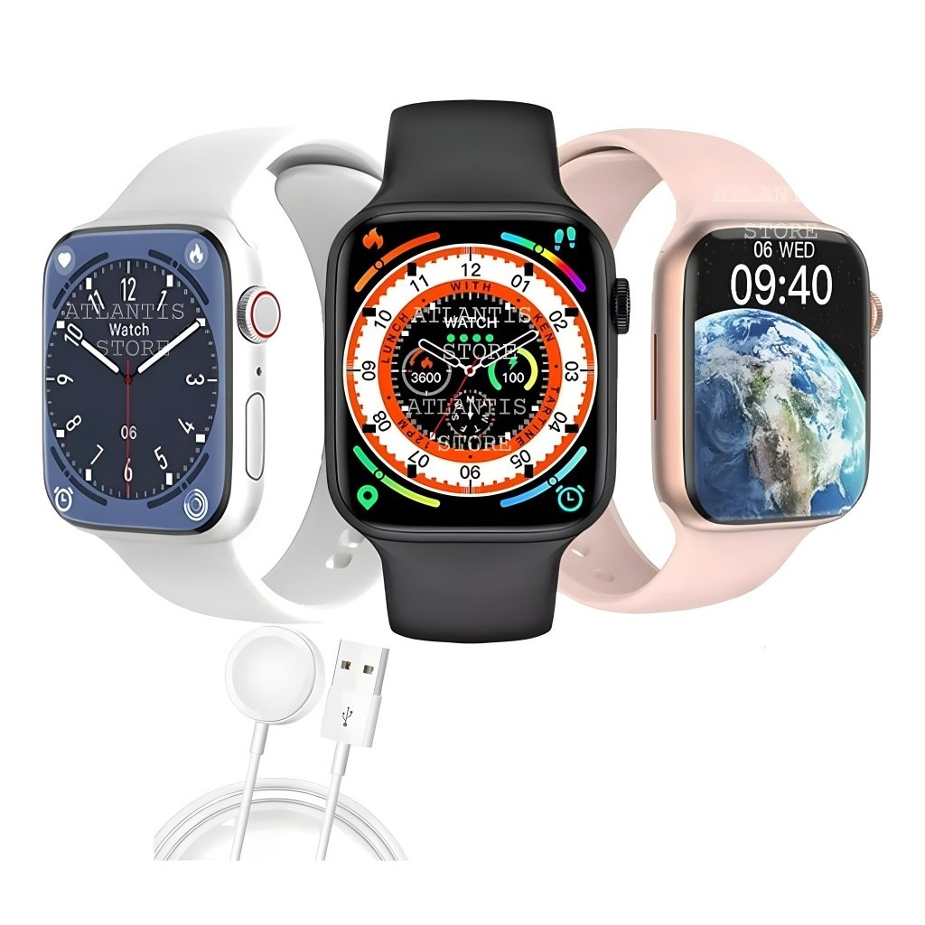 Relógio Inteligente Smartwatch W57 Pro Max NFC Bazik Prime + 7 Pulseiras | Shopee Brasil