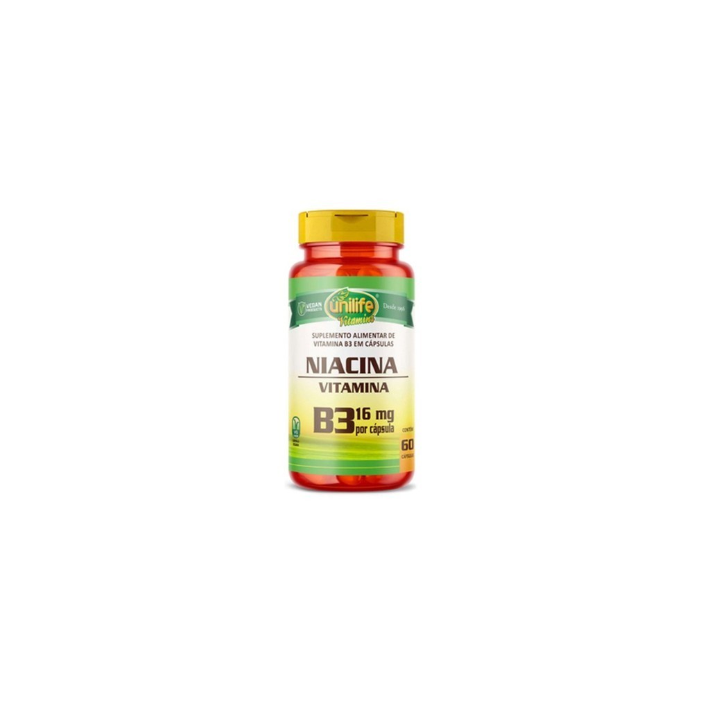 Vitamina B3 Niacina 500 Mg 60 Cps Unilife | Shopee Brasil