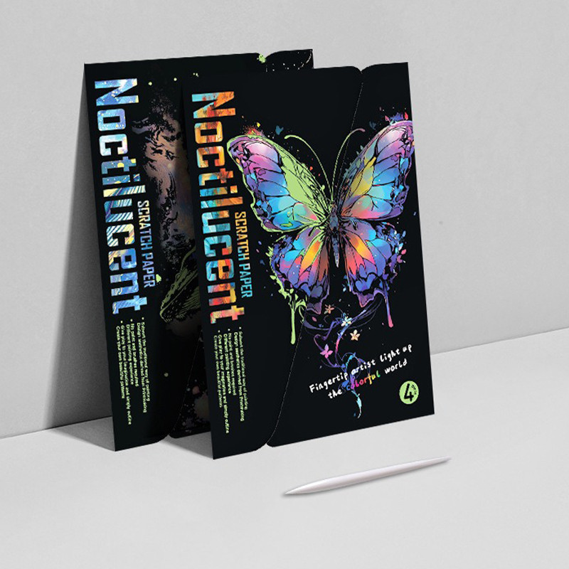 Conjunto De Papel Luminoso Para Raspar , Crianças E Adultos , Artes ...