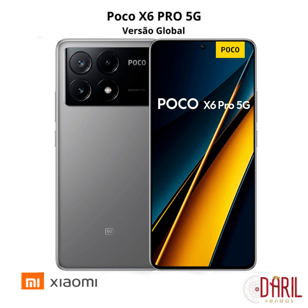 Celular Smartphone Poco X6 Pro 5G Câmera tripla de 64 MP com OIS ...