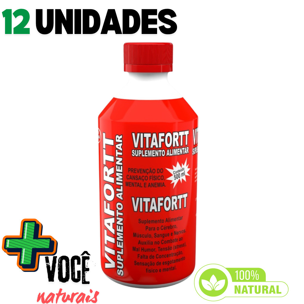 Kit 12 Un Suplemento Natural VitaFortt Líquido 500ml - 100% Natural ...