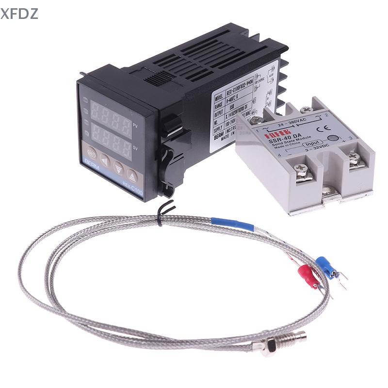 [XFDZ] 100-240VAC PID REX-C100 Controlador De Temperatura SSR-40A Termopar FD | Shopee Brasil