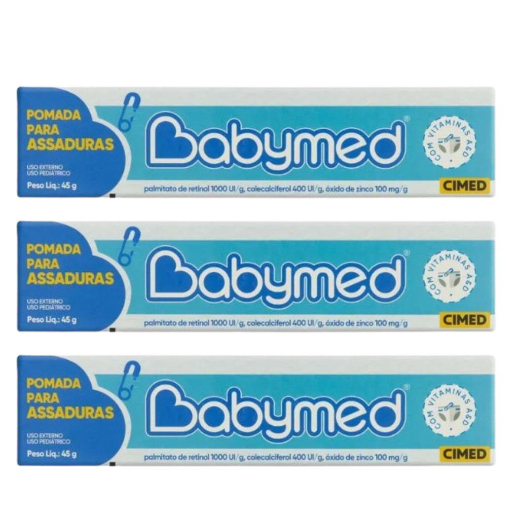 Pomada Para Assaduras Babymed Azul Kit 3 x 45G | Shopee Brasil