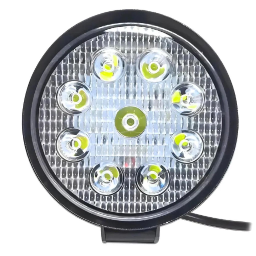 FAROL AUXILIAR LED MILHA 27W REDONDO 11CM 12/24V 6000K | Shopee Brasil