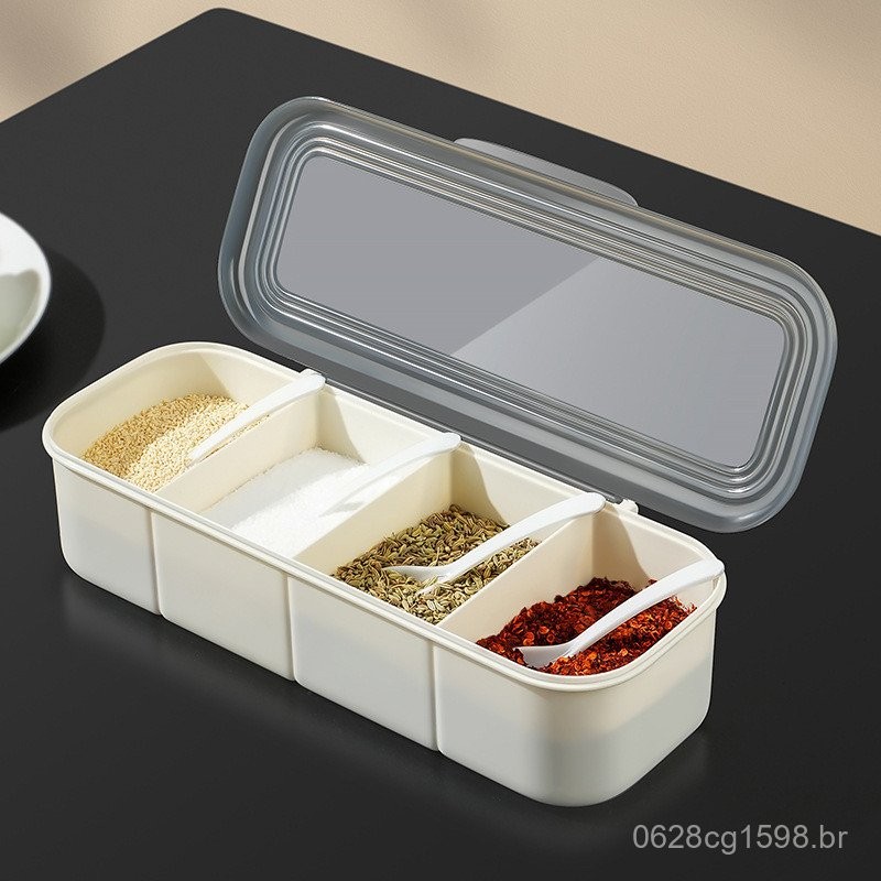 Pote de Sal Transparente para Cozinha com Tampa, Caixa de Temperos ...