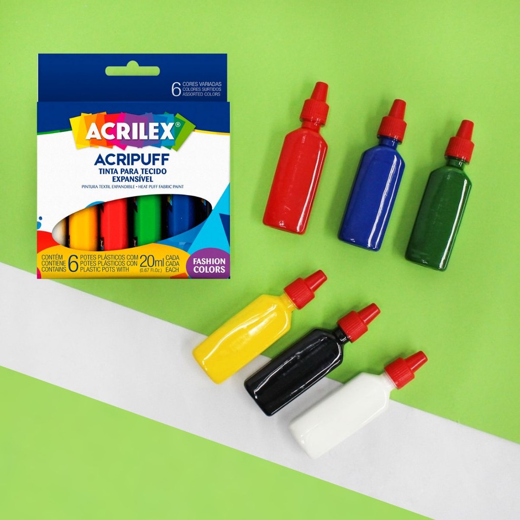 Tinta Para Tecido Expansível Pintura Emborrachada Calor Acripuff ...