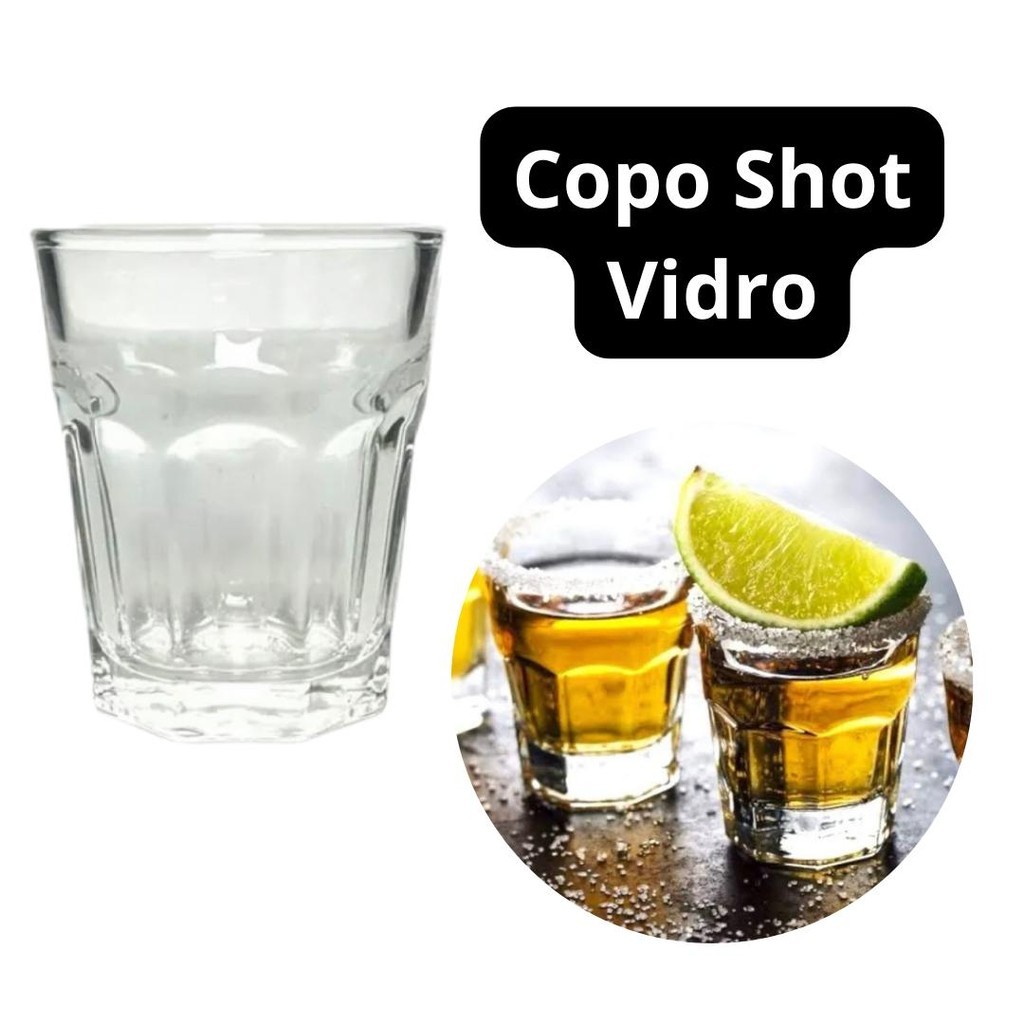Copo Dose Shot de Vidro 45 ml 6 Unidades para Shot de Tequila Cachaça ...