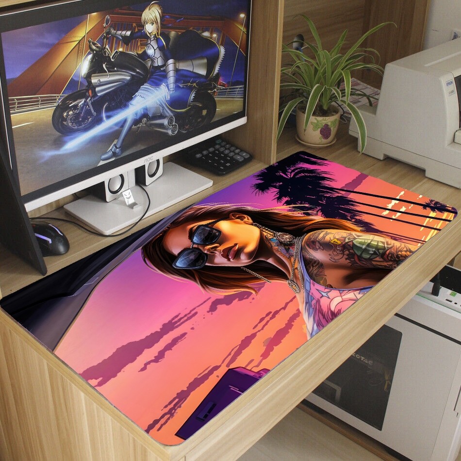 Mouse pad GTA 6 Antiderrapante diversas estampas 70x35 M550 | Shopee Brasil