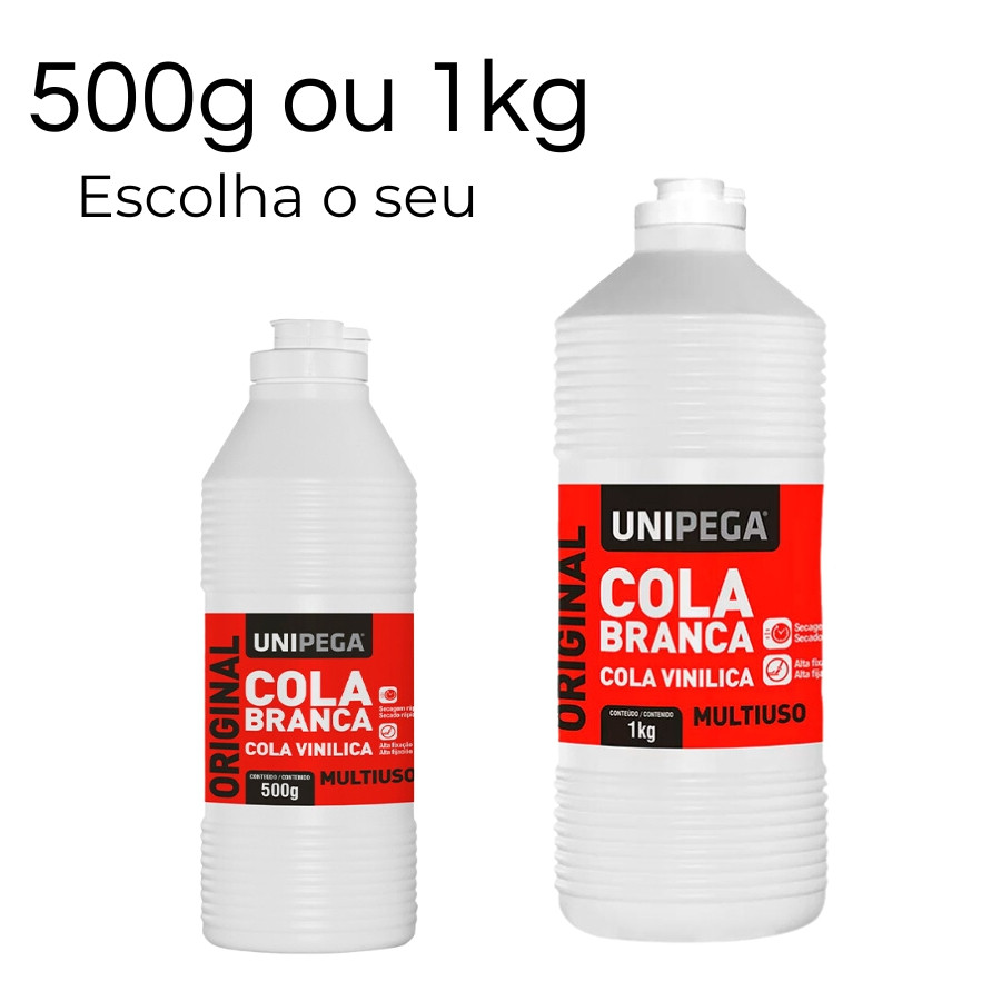 Cola Branca Vinílica Multiuso Unipega 500g ou 1Kg | Shopee Brasil