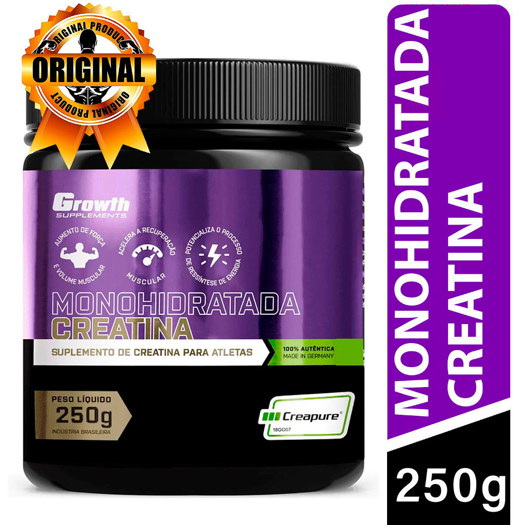 Creatina Growth Creapure® Monohidratada 250g Suplemento Original ...