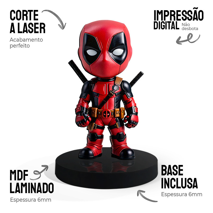 Totem Pequeno Boneco Deadpool 7cm + Base | Shopee Brasil