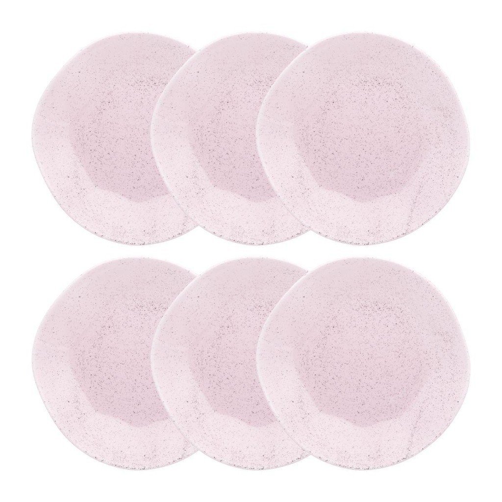 Conjunto 6 Pratos Raso 27,5 cm Ryo Pink Sand Porcelana Oxford | Shopee ...