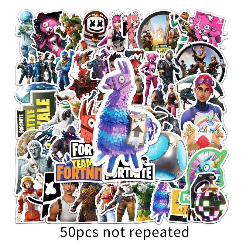 50 Pçs/Set Fortnite Adesivos Impermeáveis Decalque Para Brinquedos ...