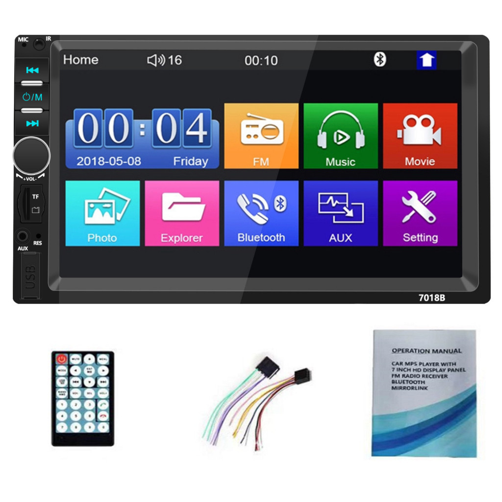 Central Multimídia MP5 Automotiva 7 Polegadas USB/AUX/TF Com Mirrorlink ...