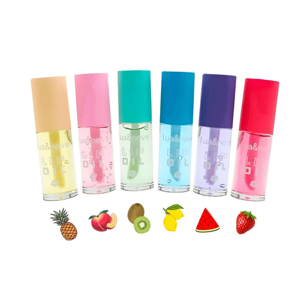 Kit Lip Oil Gloss Hidratante Labial Magic Frutinhas Lua e Neve 6 ...