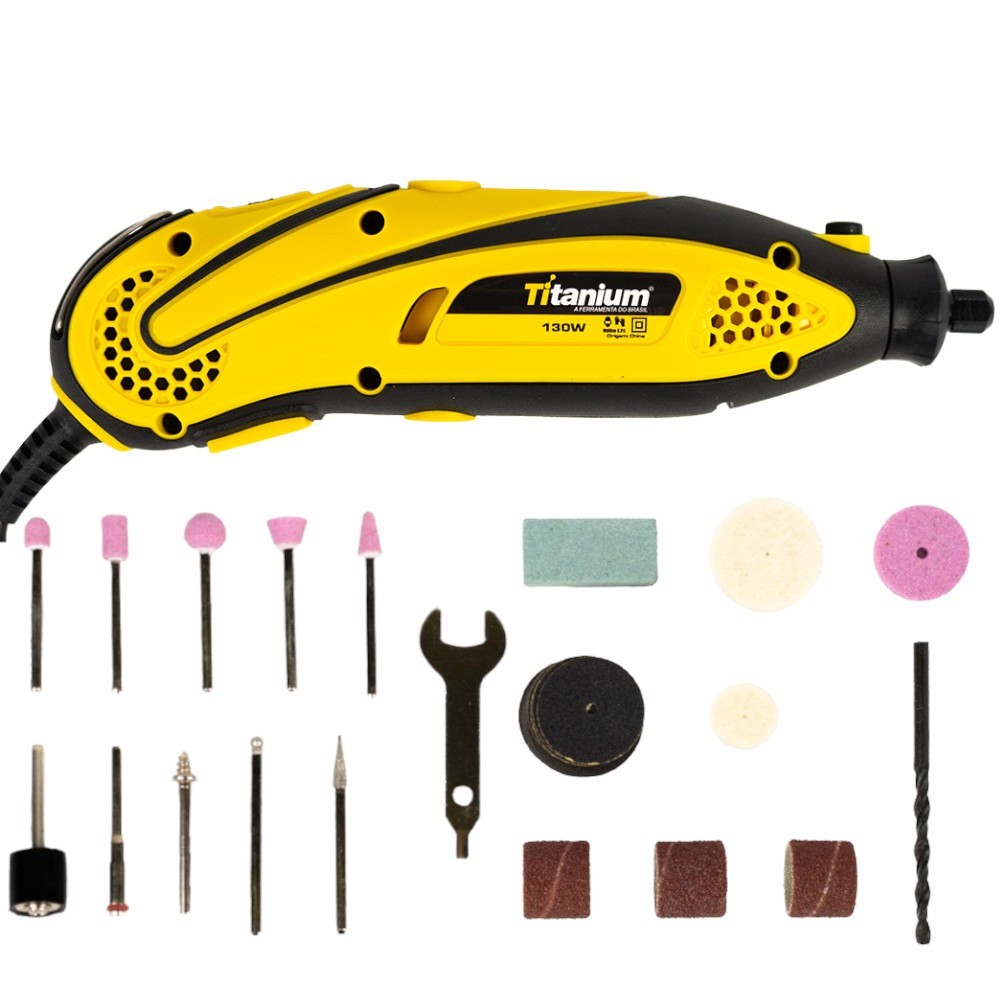Kit micro retífica 130 watts com 40 acessórios - Titanium - Escorrega o ...