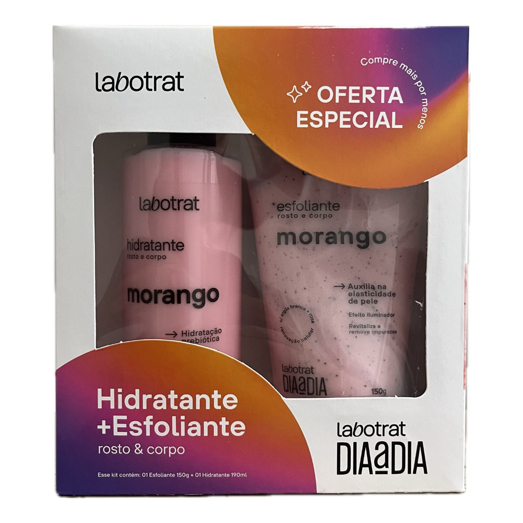Kit Labotrat Esfoliante 150g + Hidratante 190g Morango | Shopee Brasil