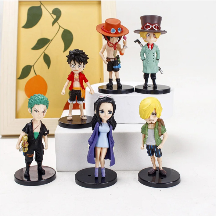 One Piece kit 6 unidades Action figure boneco do luffy brinquedo boneco ...