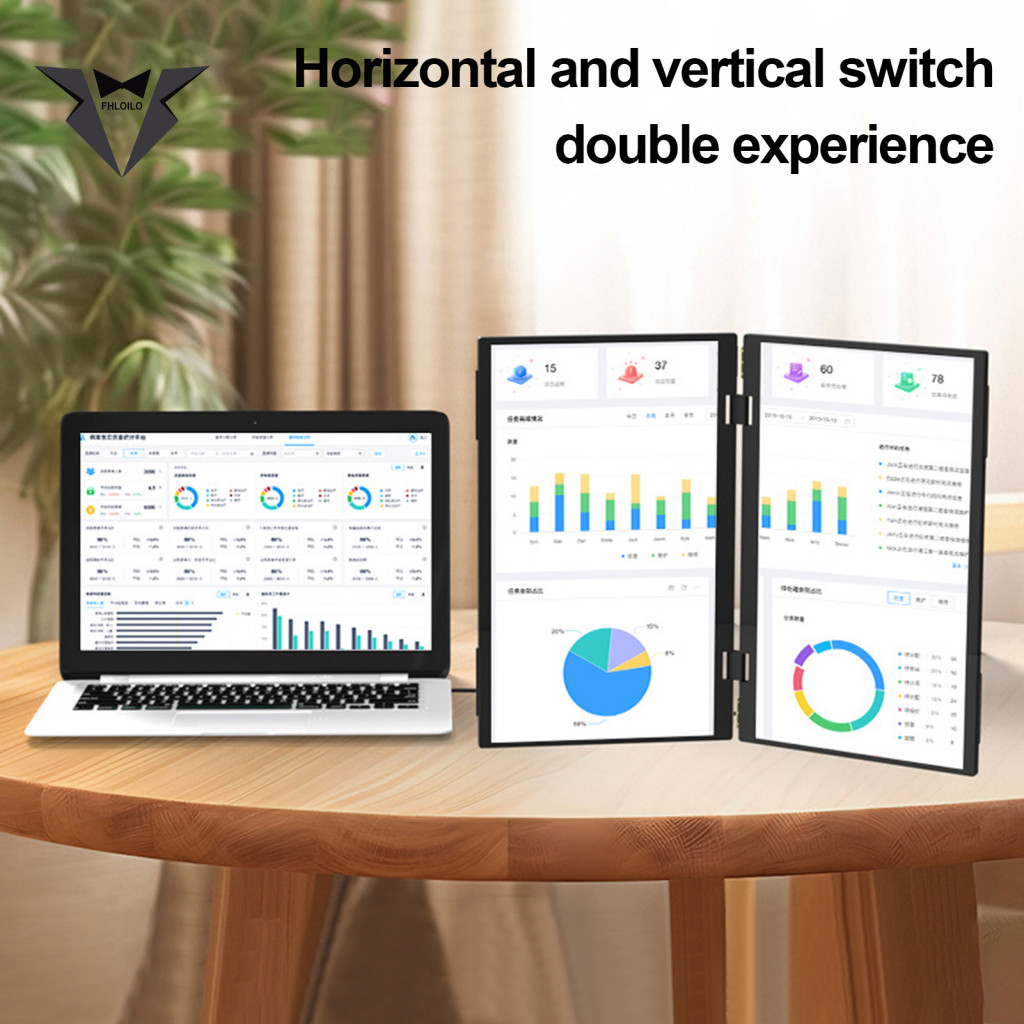 Dual Screen Portable Monitor Dual-screen Ips Lcd for Laptop 15.6-inch ...