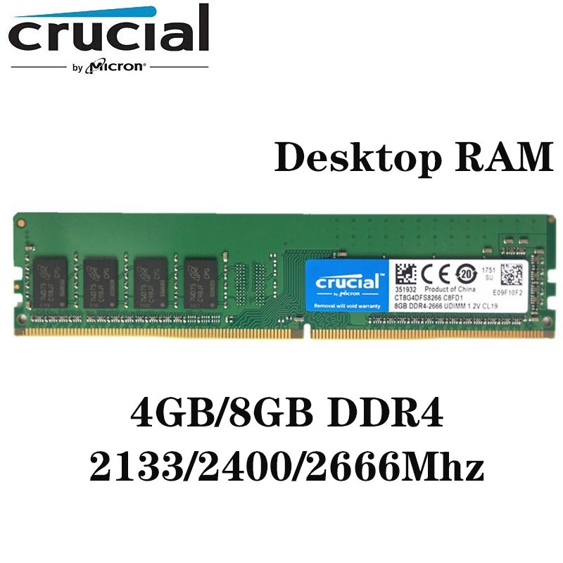 Novo Crucial DDR4 4GB 8GB 2133MHZ 2400Mhz 2666MHZ Desktop RAM U-DIMM ...