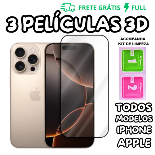 ATÉ 3 PELÍCULAS 9D PARA IPHONE TODOS MODELOS PARA IOS 7 8 XS XR 11 12 ...